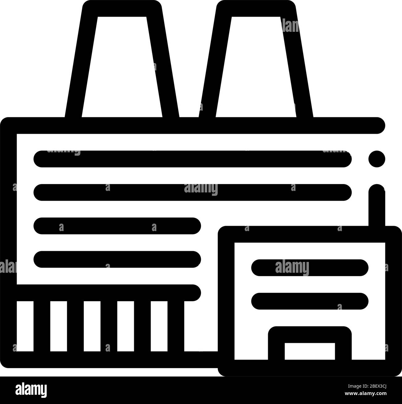thermal station with plants icon vector outline illustration Stock ...