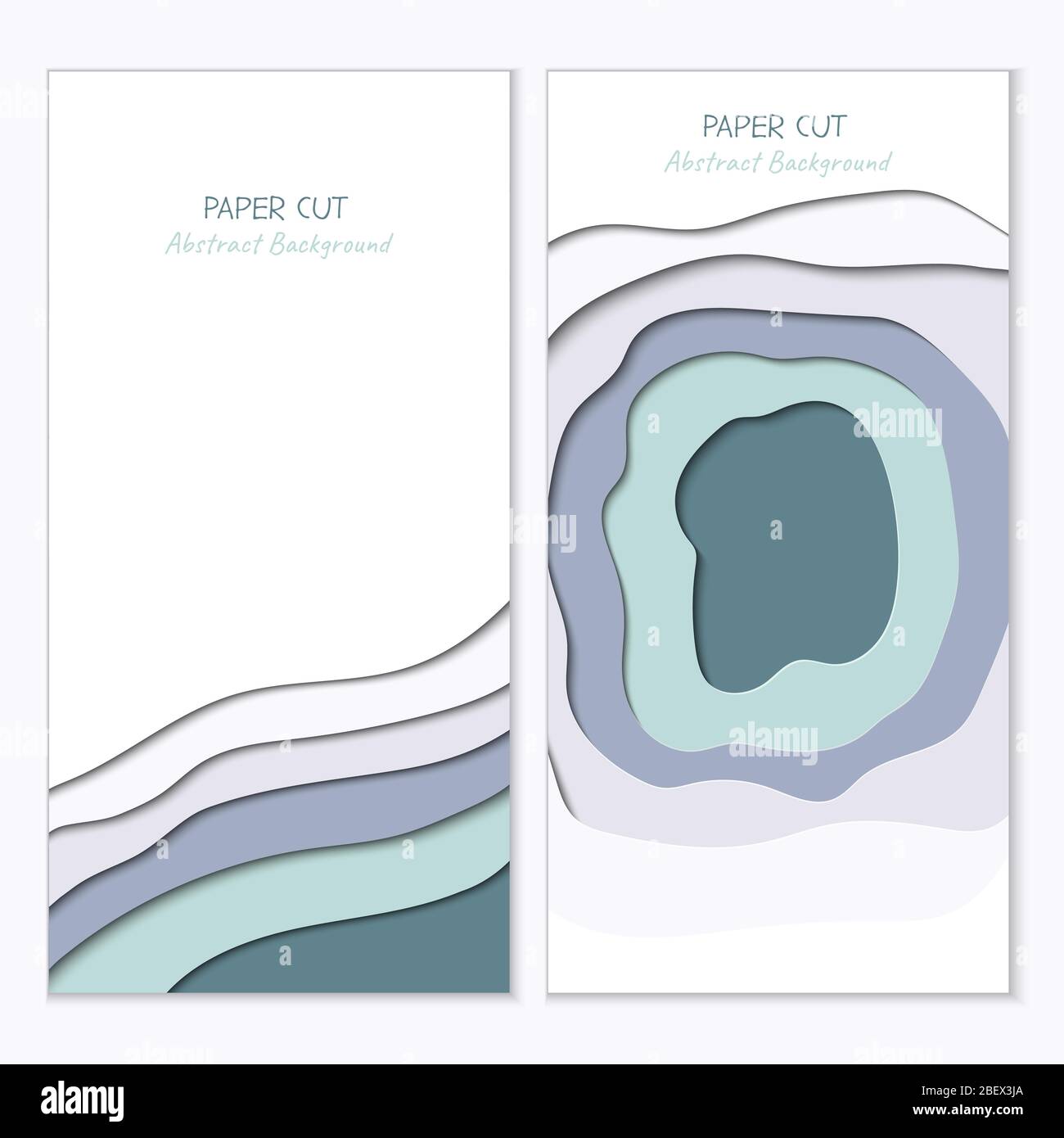 Abstract vertical vector banners in paper cut style with shadows and ...