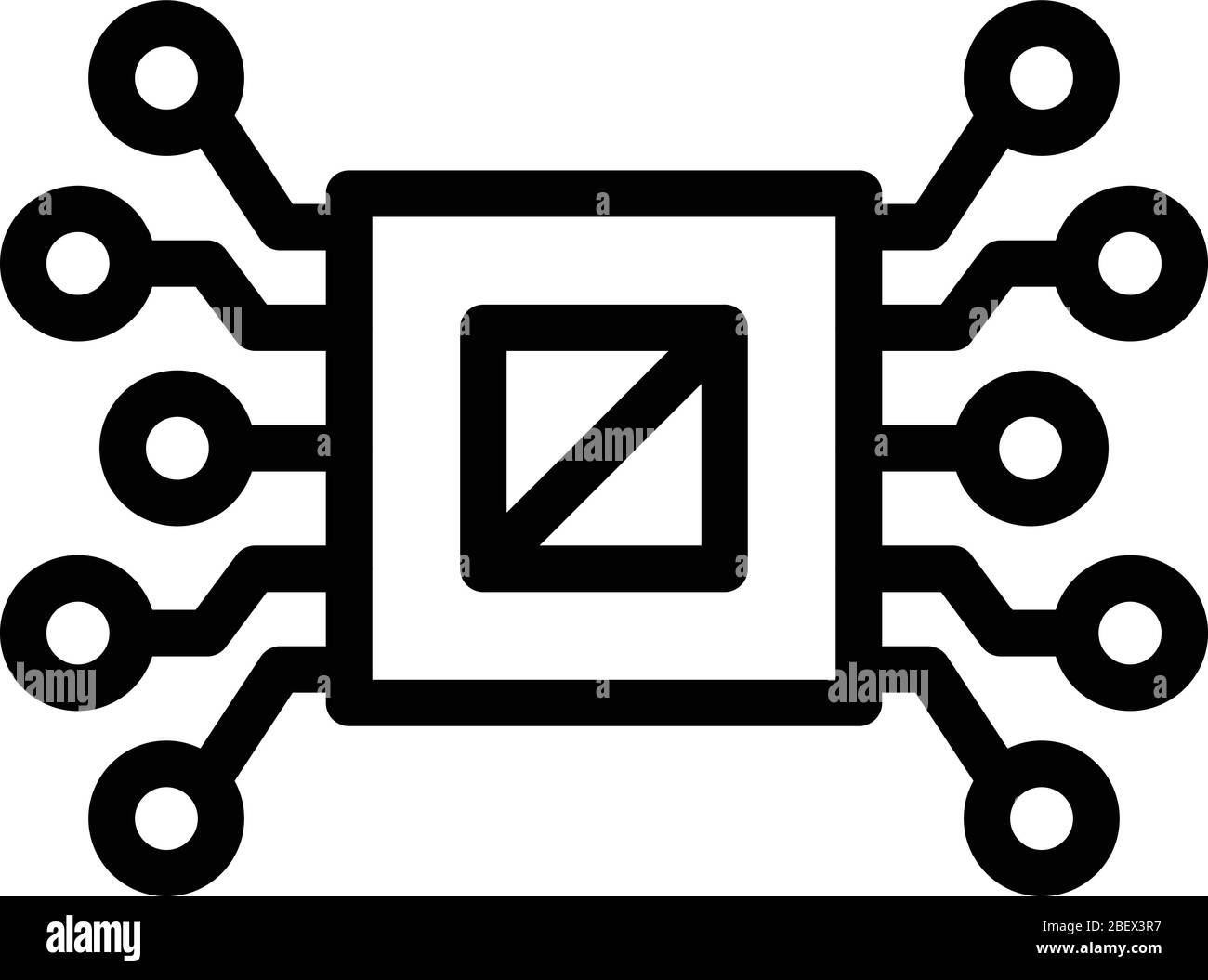 Ai processor icon, outline style Stock Vector Image & Art - Alamy