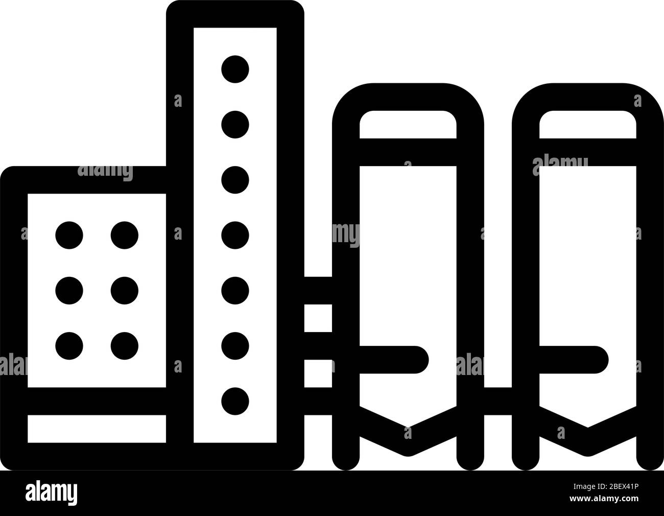 thermal towers with heat towers icon vector outline illustration Stock ...
