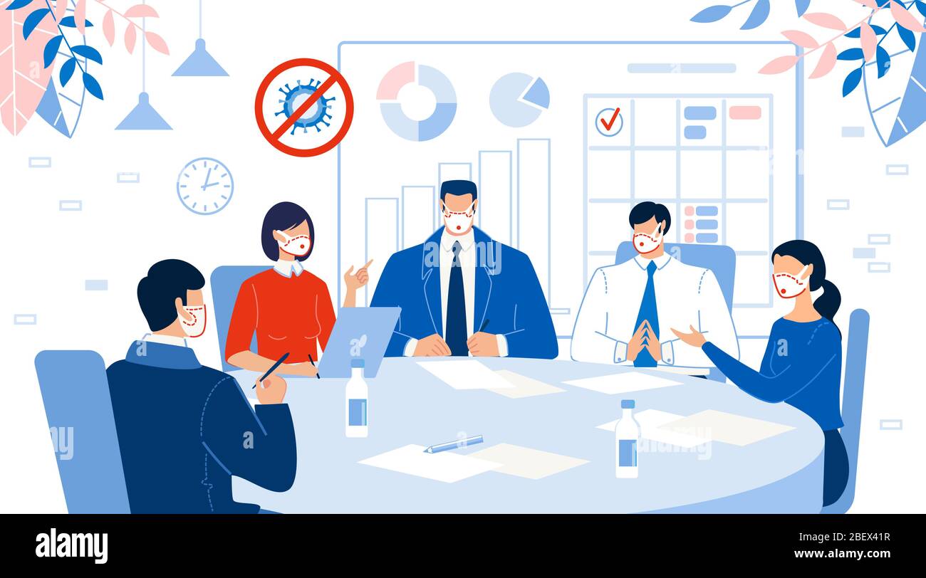 Office Teamwork Business Meeting Discussion Work Stock Vector Image ...