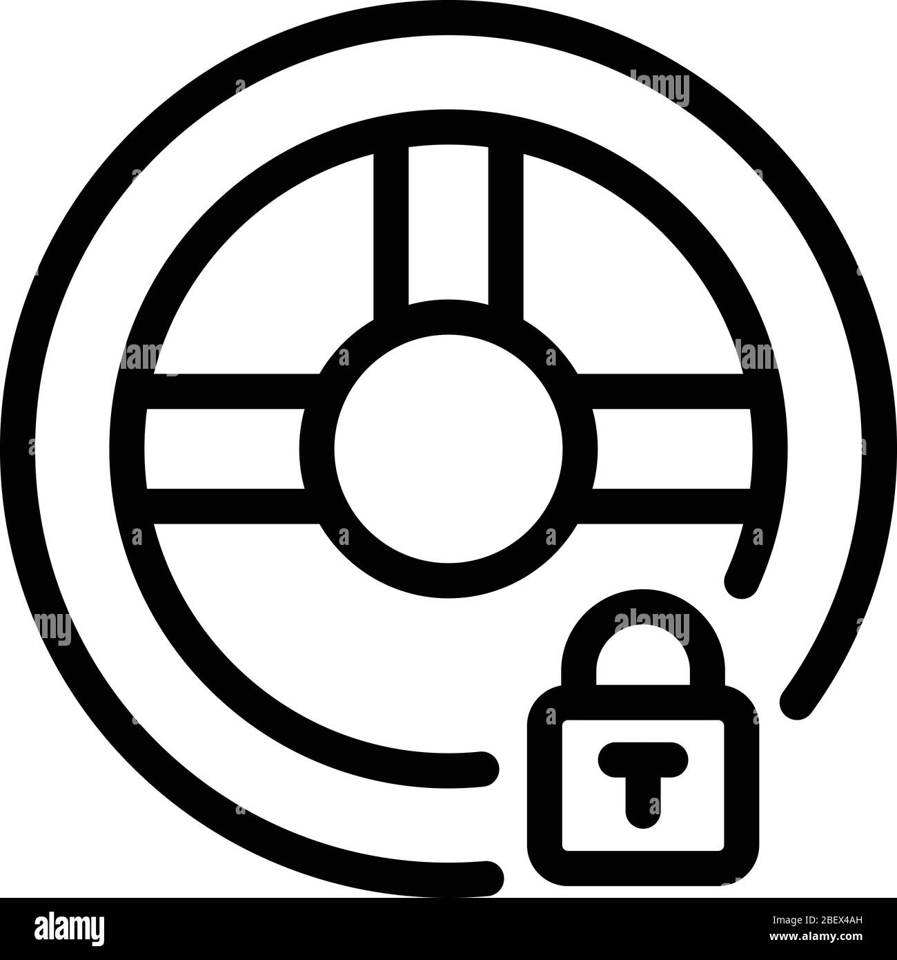 Steering wheel security Black and White Stock Photos & Images - Alamy