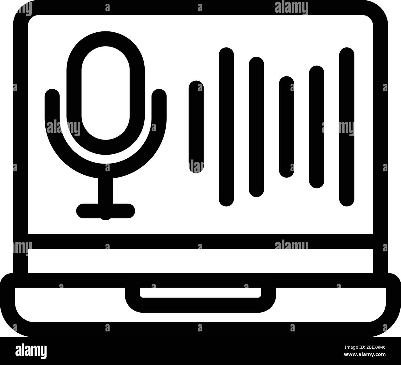 Laptop audio record icon, outline style Stock Vector Image & Art - Alamy