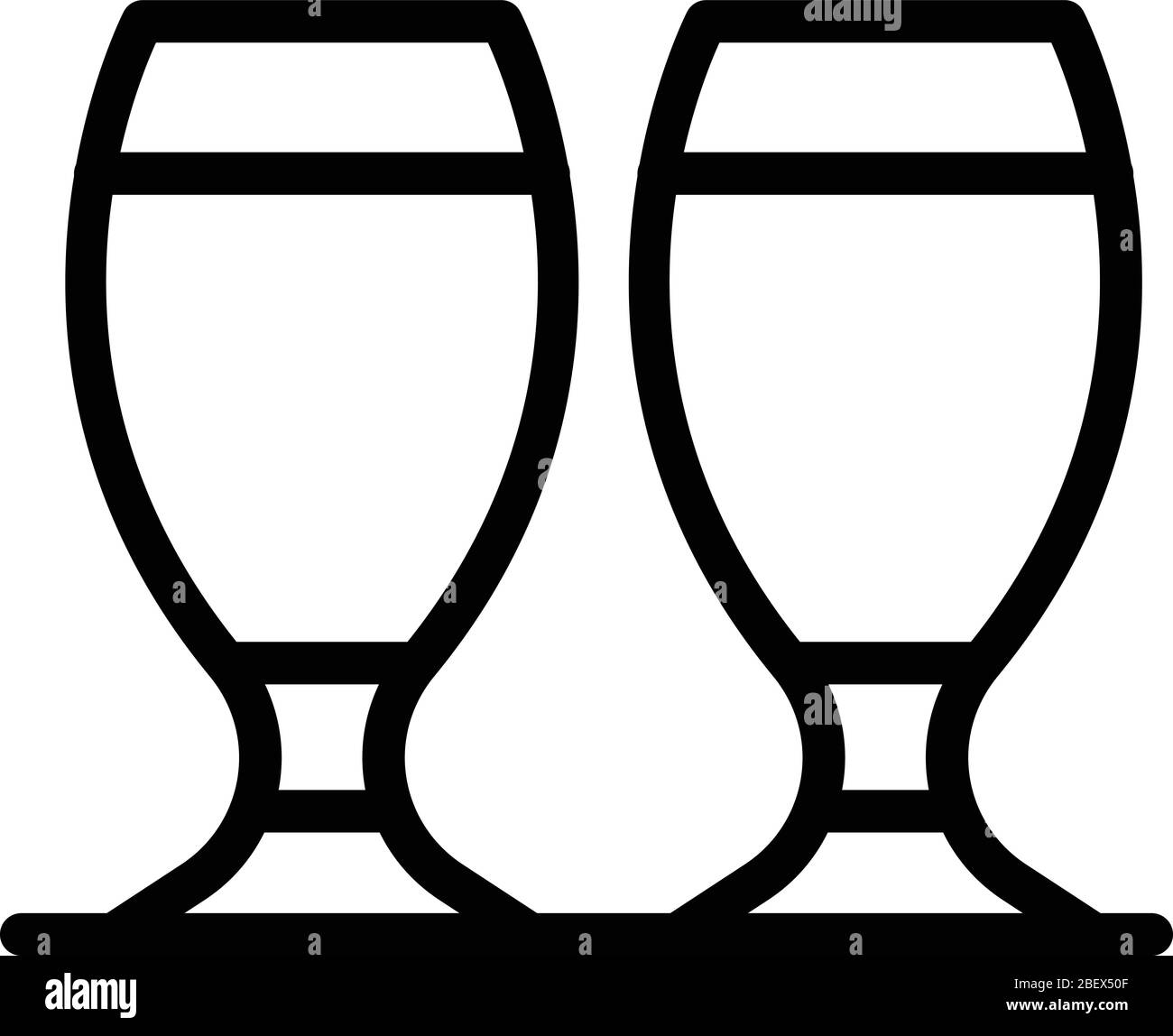 Two beer glasses icon, outline style Stock Vector Image & Art - Alamy