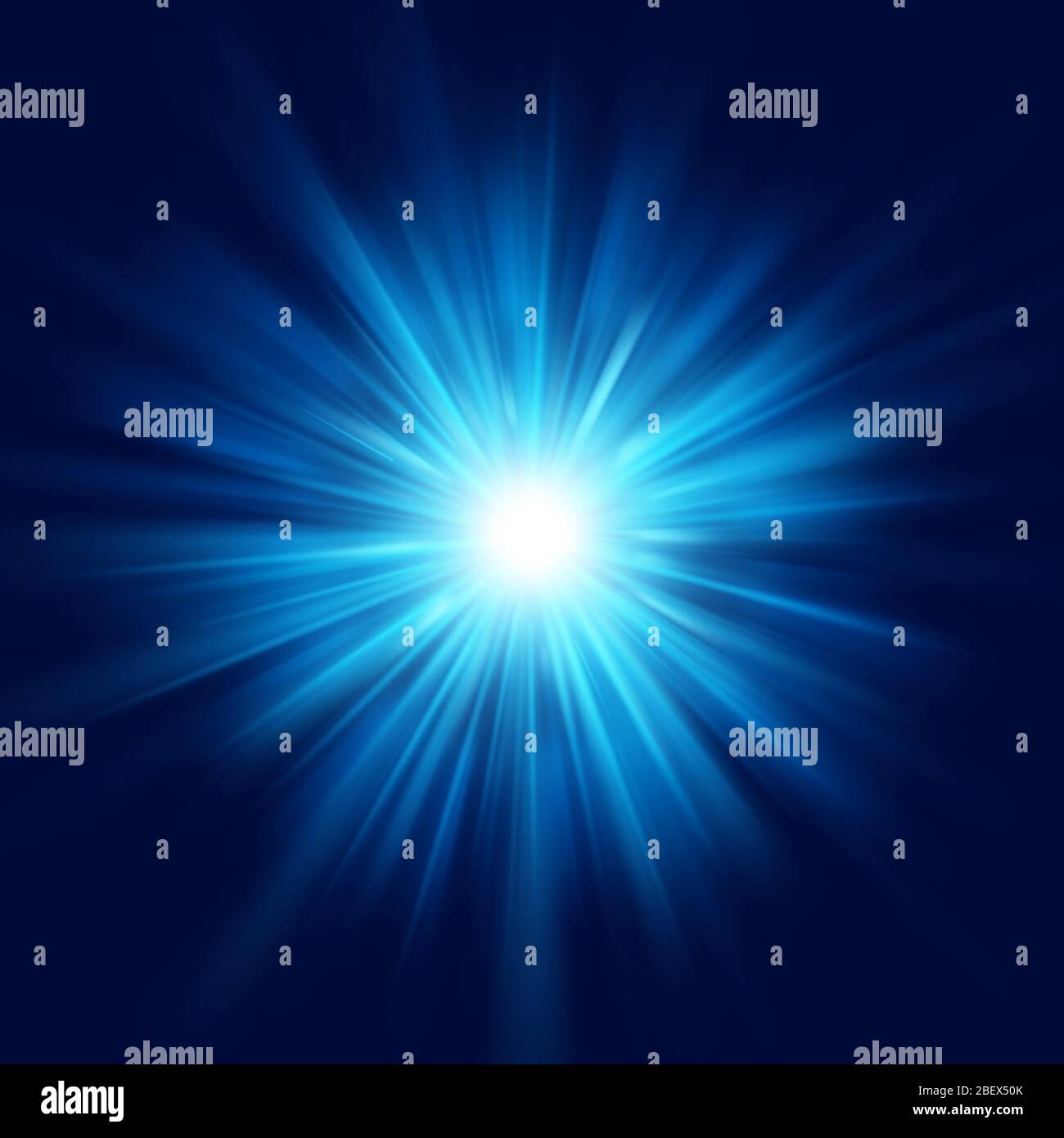 Deep blue glow star burst flare explosion transparent light effect. EPS ...