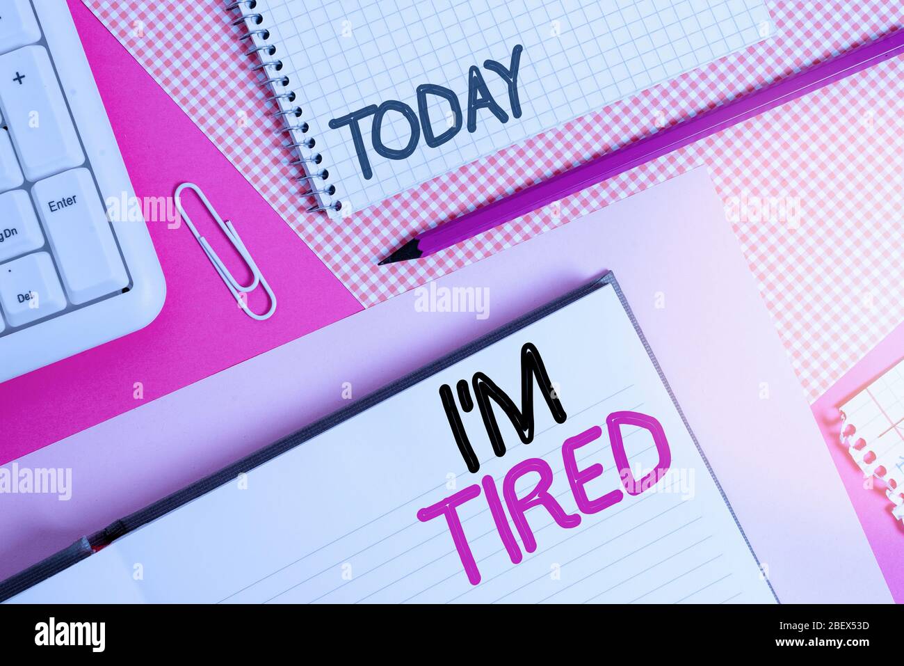 Handwriting text I M Tired. Conceptual photo drained of strength and ...