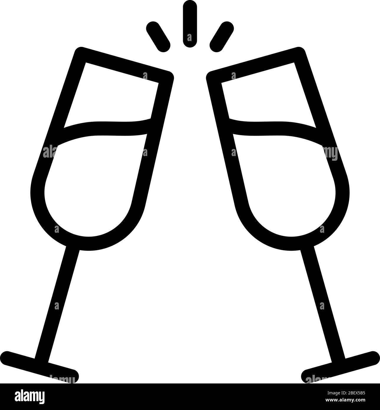 Two clinking flutes icon, outline style Stock Vector Image & Art - Alamy