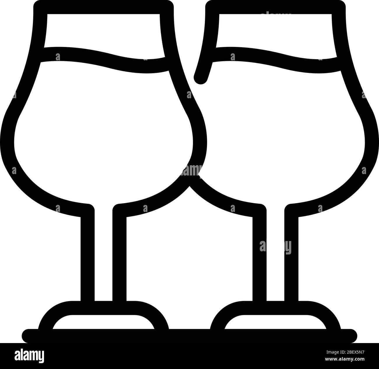 Two Full Glasses Icon Outline Style Stock Vector Image And Art Alamy