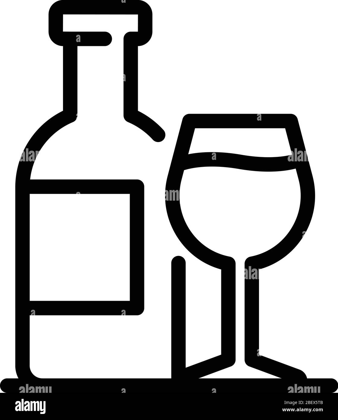 Bottle and glass icon, outline style Stock Vector Image & Art - Alamy