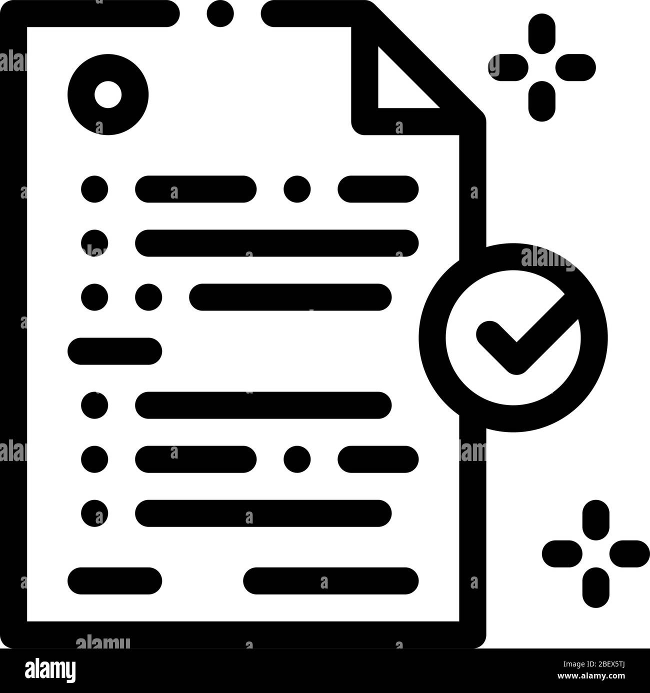 Document Confirmation Icon Vector Outline Illustration Stock Vector