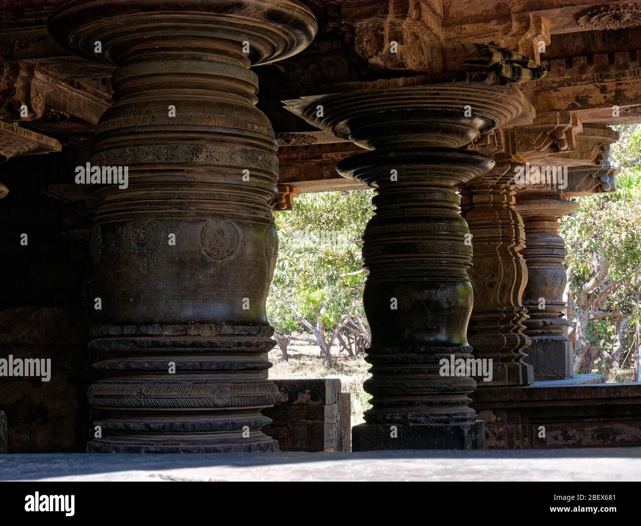 The pillars of the open main hall are lathe turned Stock Photo - Alamy