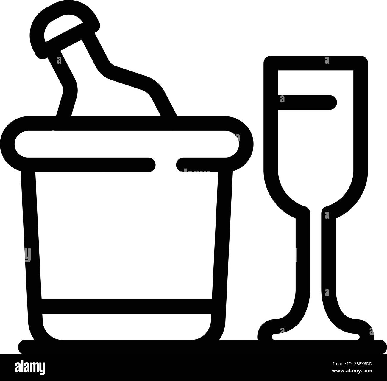Ice bucket and glass icon, outline style Stock Vector Image & Art - Alamy
