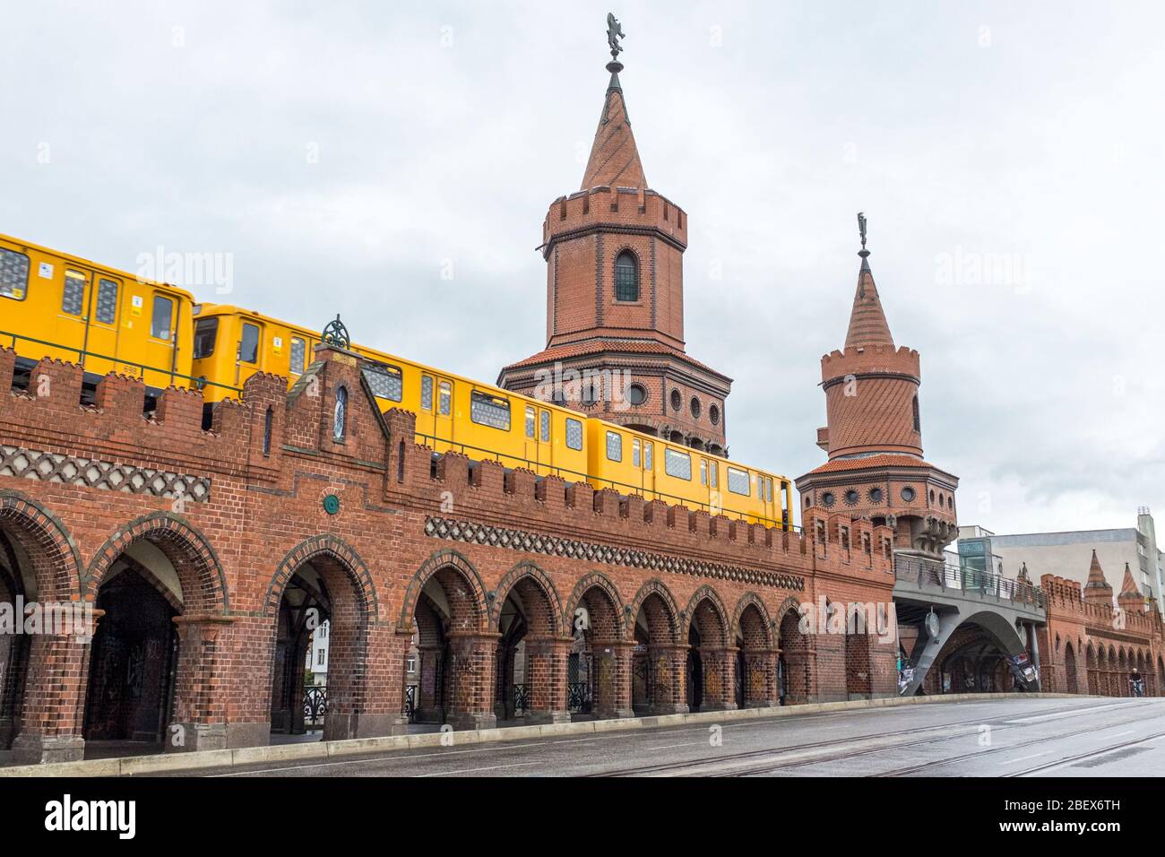 Oberbaum Bridge, known as the Oberbaumbrücke in German, in Berlin ...