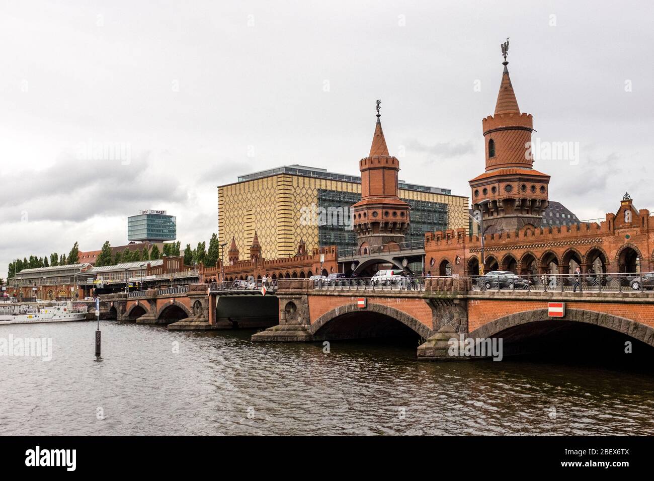 Oberbaum Bridge, known as the Oberbaumbrücke in German, in Berlin ...