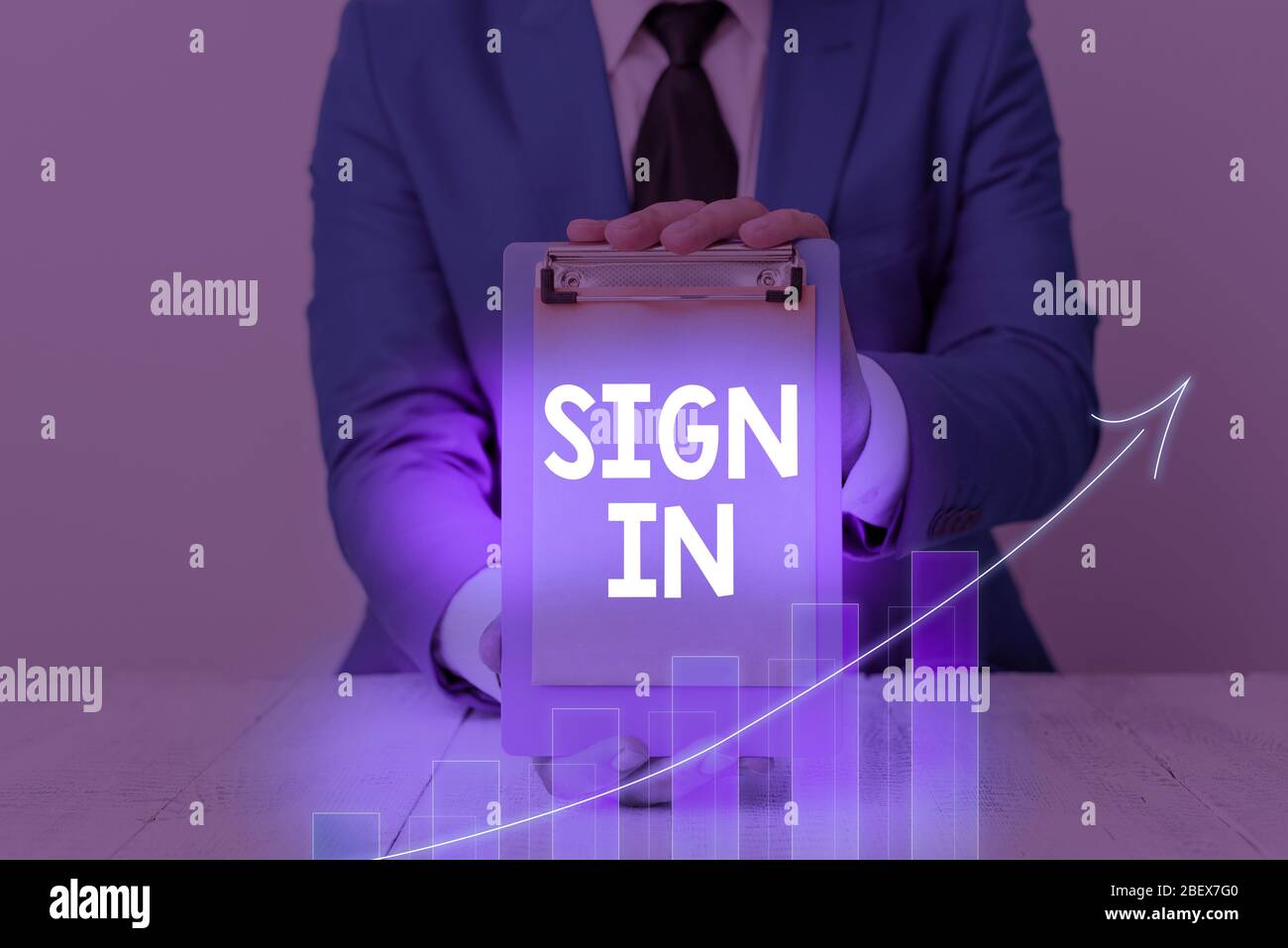 Handwriting text Sign In. Conceptual photo to write your name on a form ...