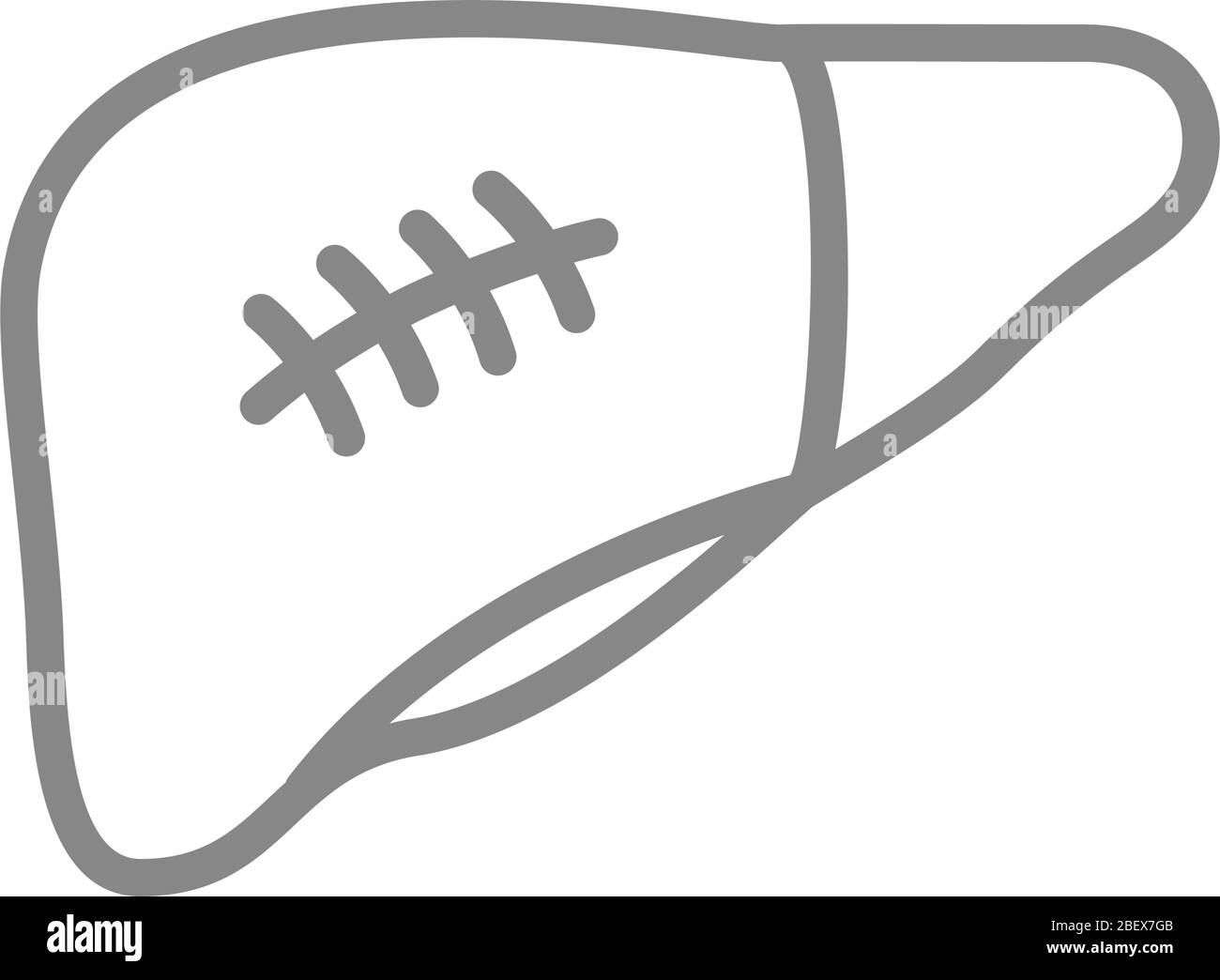 Scar on liver line icon. Liver surgery, hepatectomy, cirrhosis symbol ...