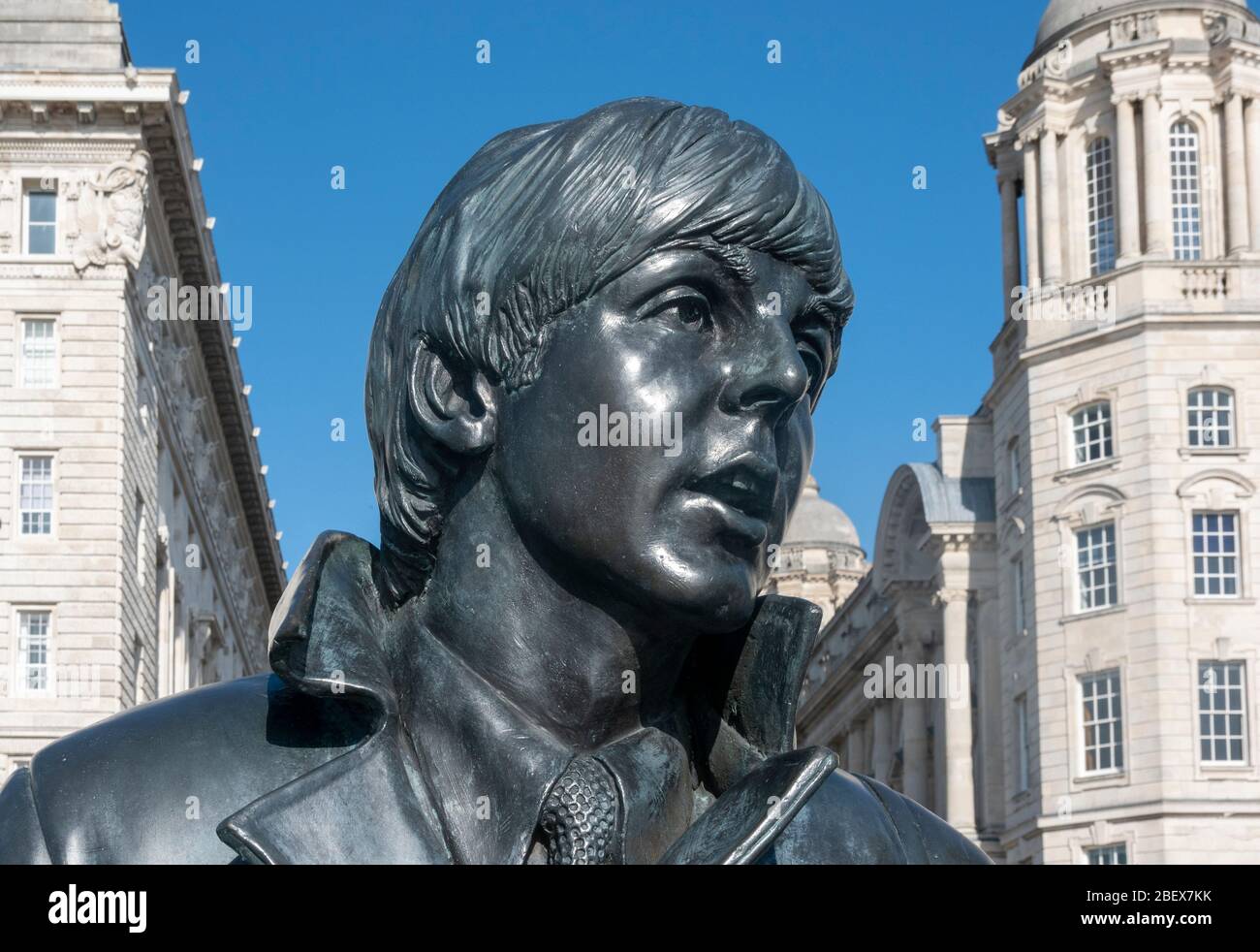 Paul McCartney closeup. Andy Edwards Beatles statue Liverpool Stock ...
