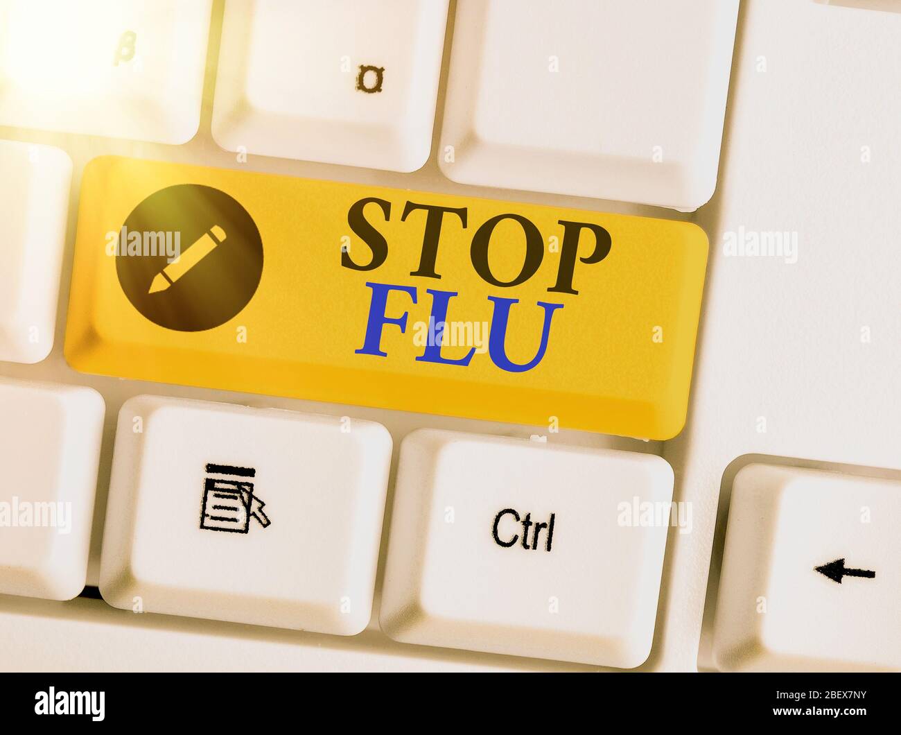 Conceptual hand writing showing Stop Flu. Concept meaning Treat the ...