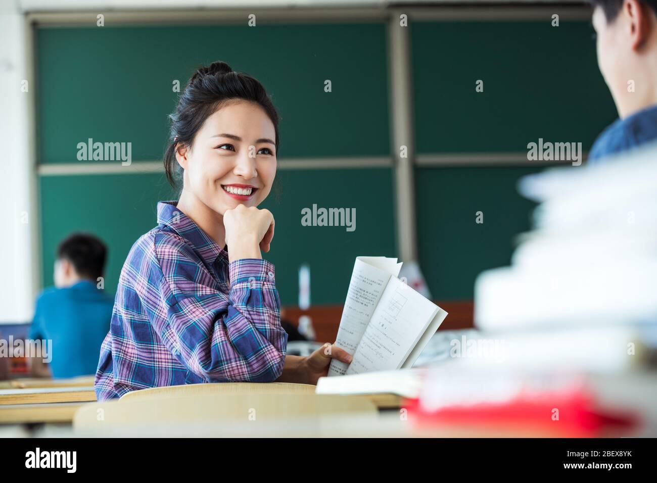 Back in the classroom discussion learning of college students Stock ...