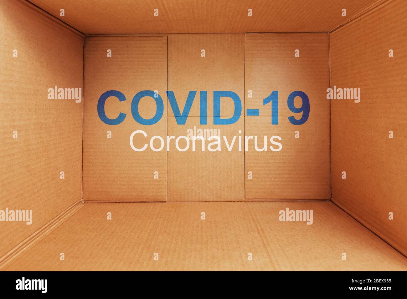 A coronavirus pandemic labeled COVID-19 inside a delivery service ...