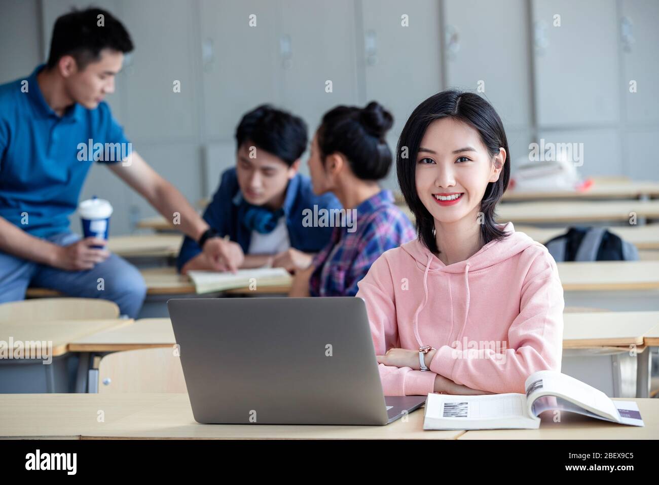 College students' classroom self-study Stock Photo - Alamy