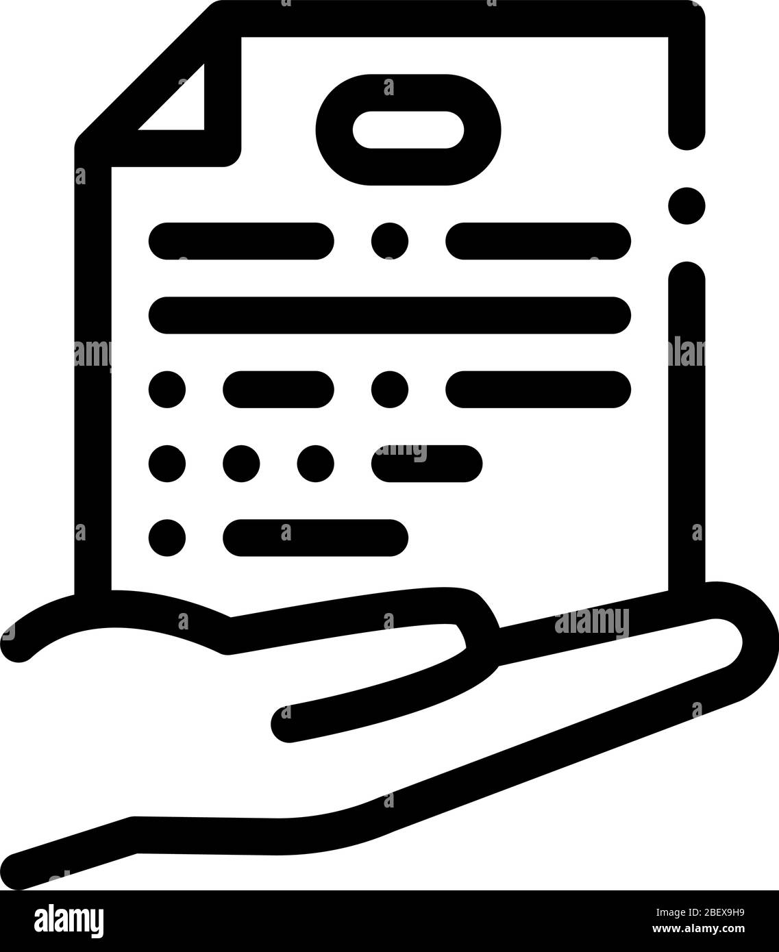 document in hand icon vector outline illustration Stock Vector Image ...