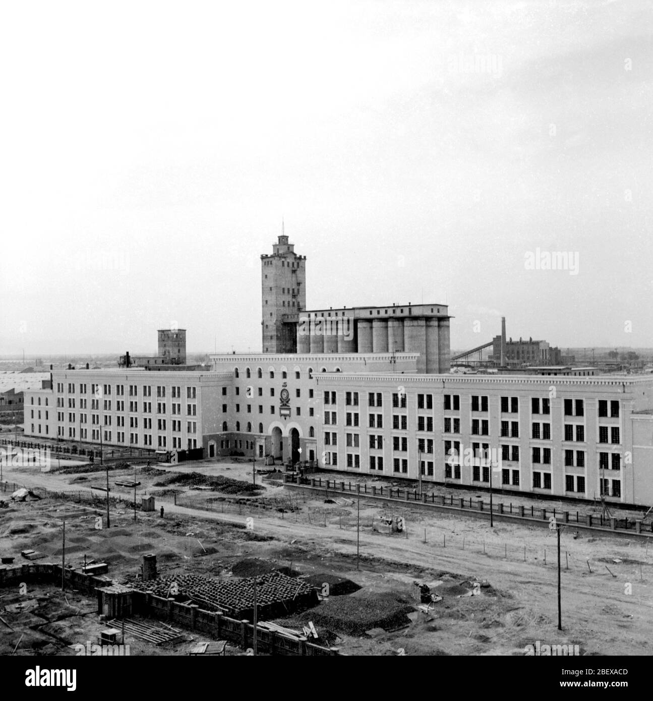 Factory built architecture Black and White Stock Photos & Images - Alamy