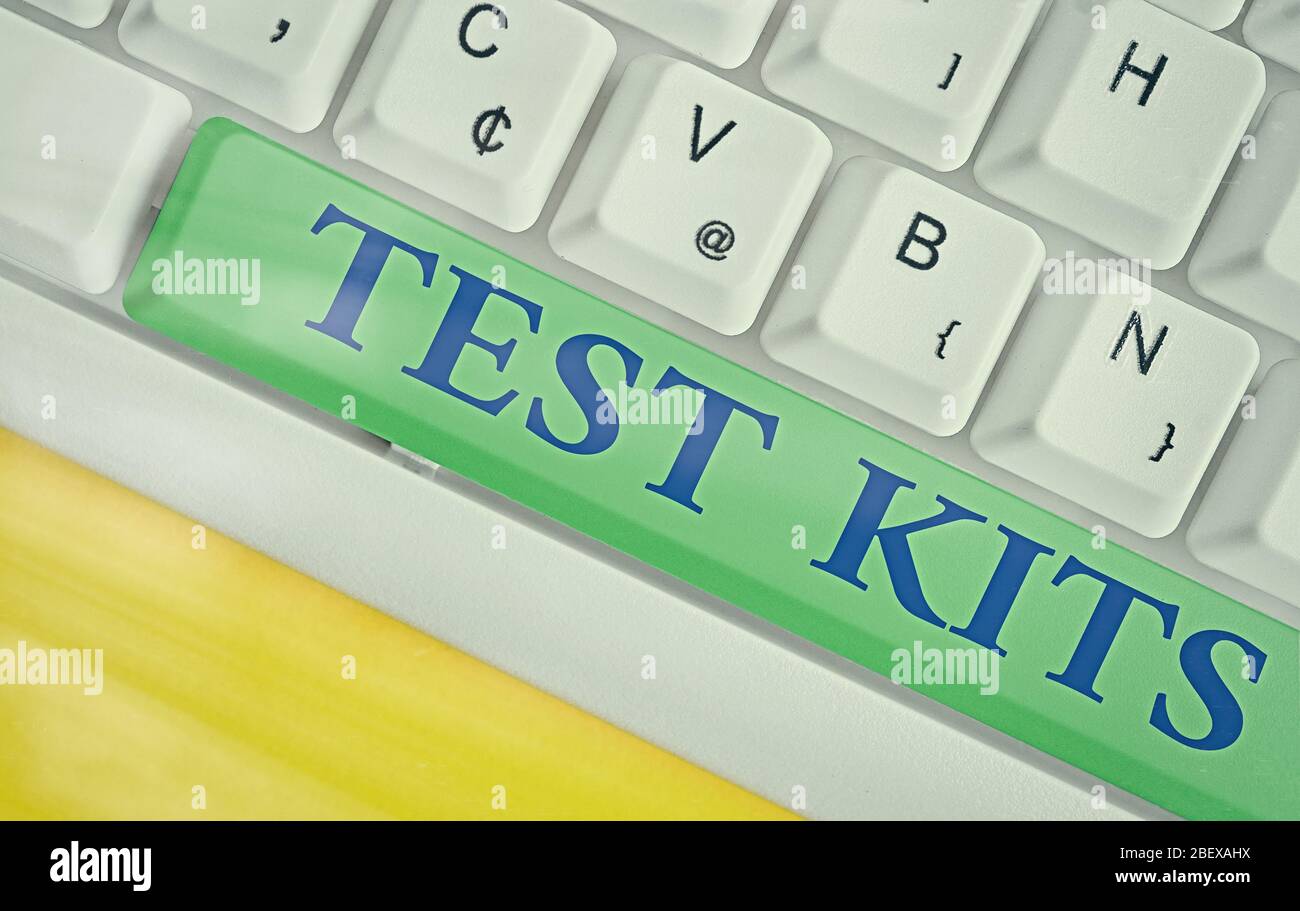 Handwriting text writing Test Kits. Conceptual photo tools used to ...