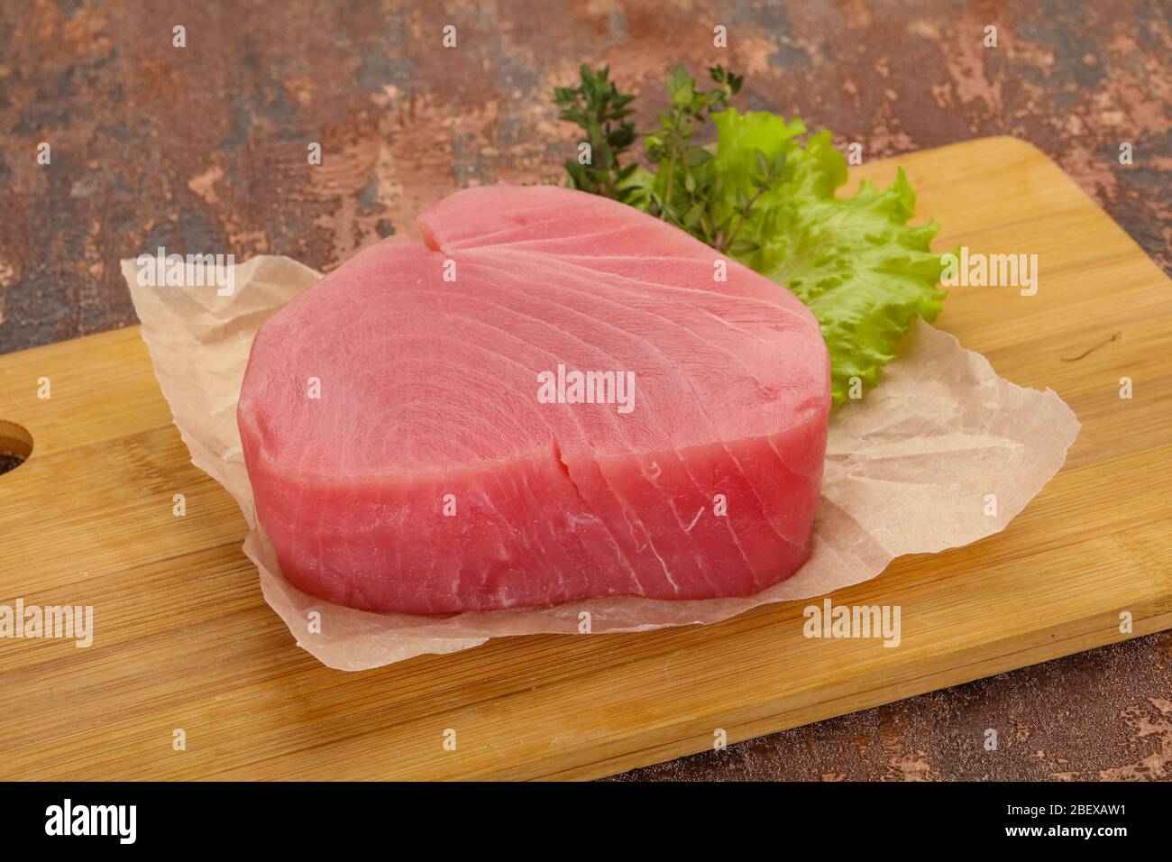 Raw tuna steak ready for cooking Stock Photo - Alamy