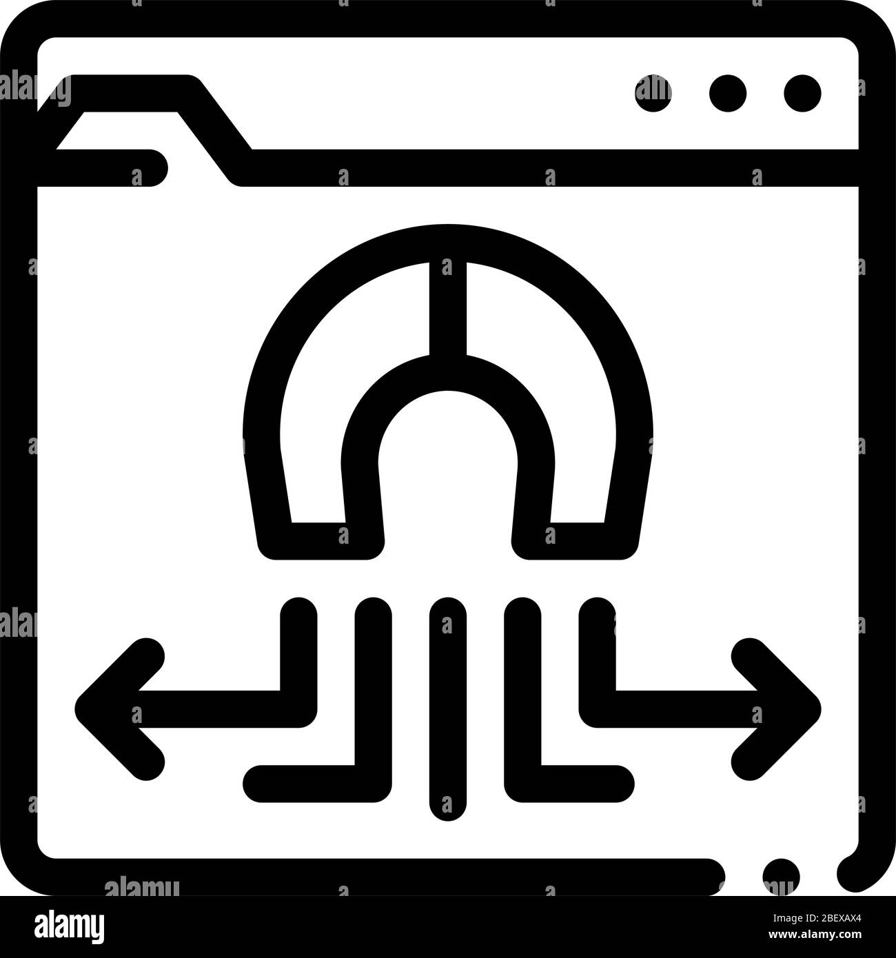 folder magnetic pull icon vector outline illustration Stock Vector ...