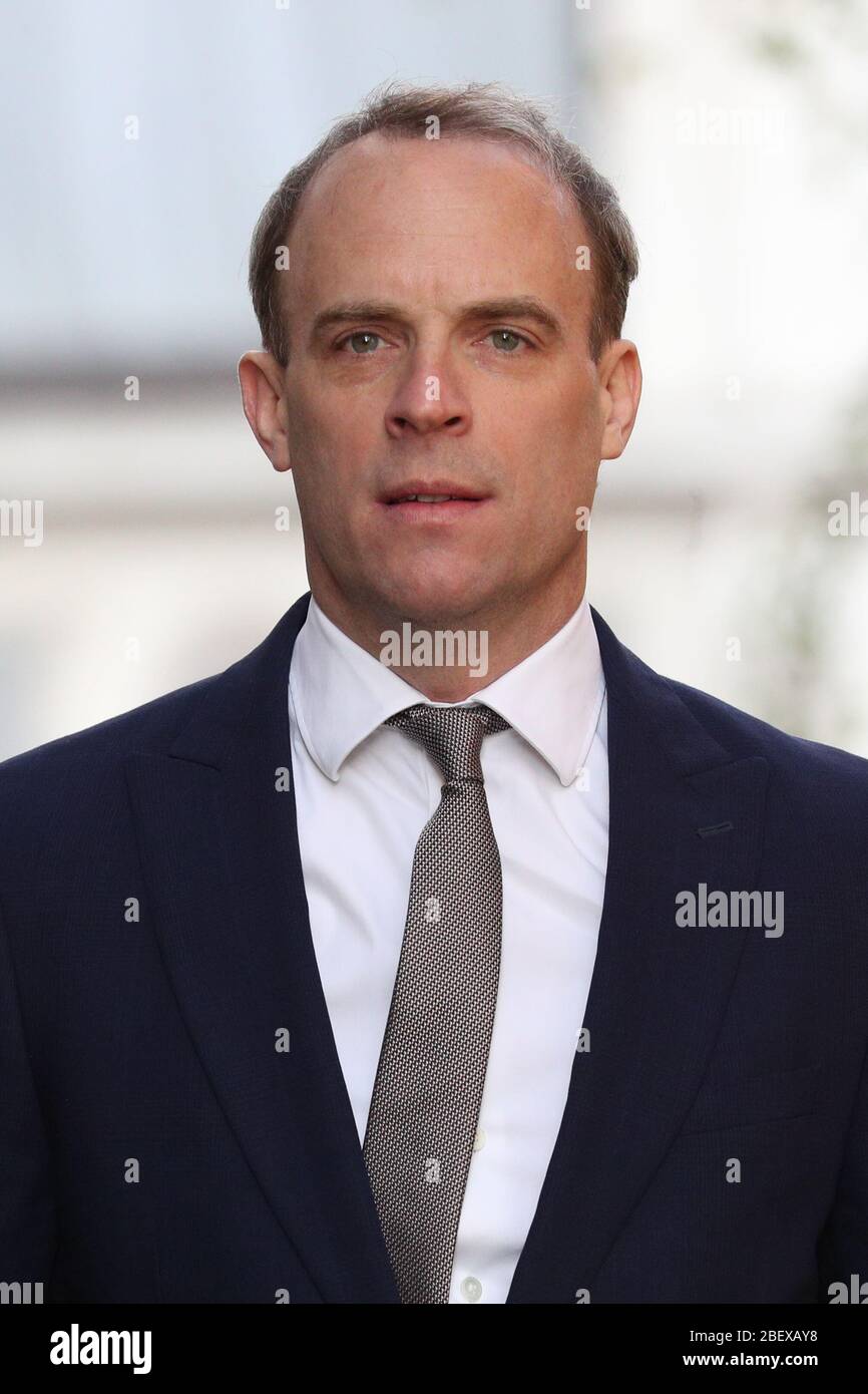 Foreign Secretary, Dominic Raab arrives in Downing Street, London Stock ...