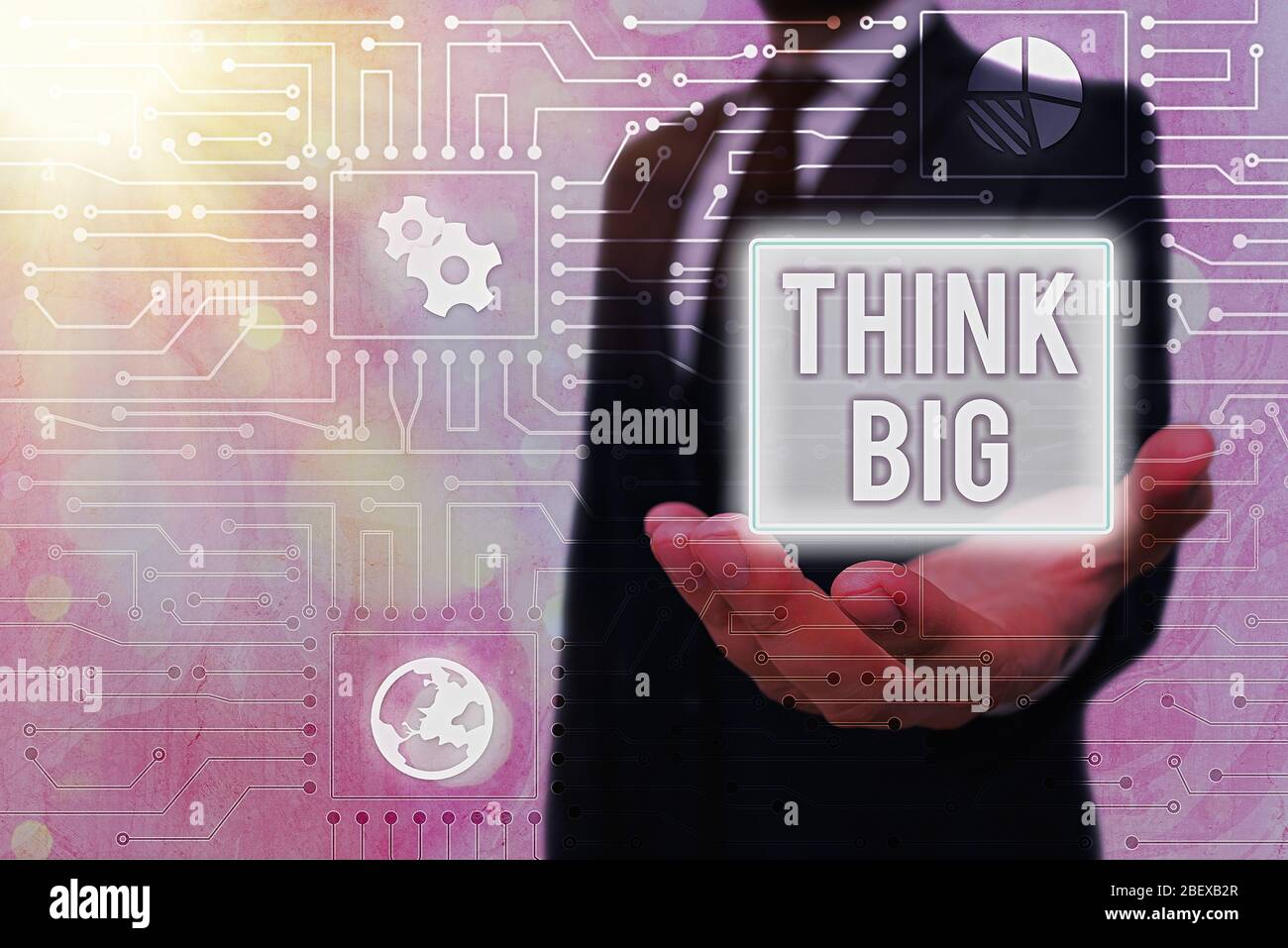 Conceptual hand writing showing Think Big. Concept meaning To plan for ...