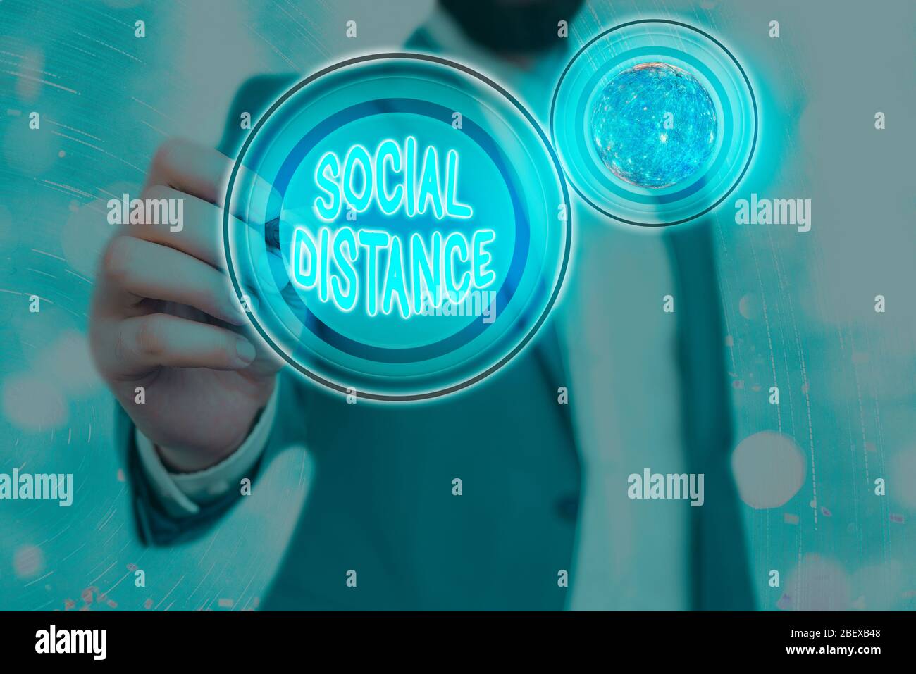 Conceptual hand writing showing Social Distance. Concept meaning degree ...