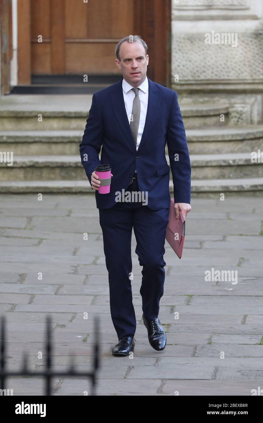 Foreign Secretary, Dominic Raab arrives in Downing Street, London Stock ...
