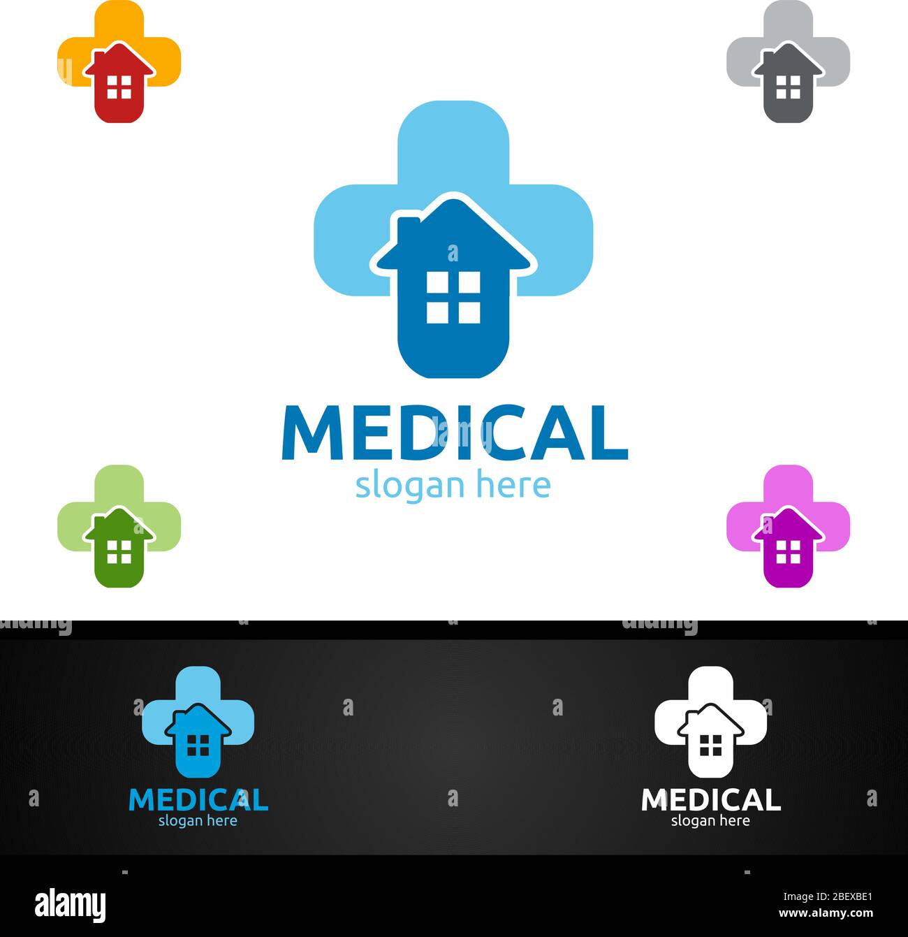 House Cross Medical Hospital Logo for Emergency Clinic Drug store or ...