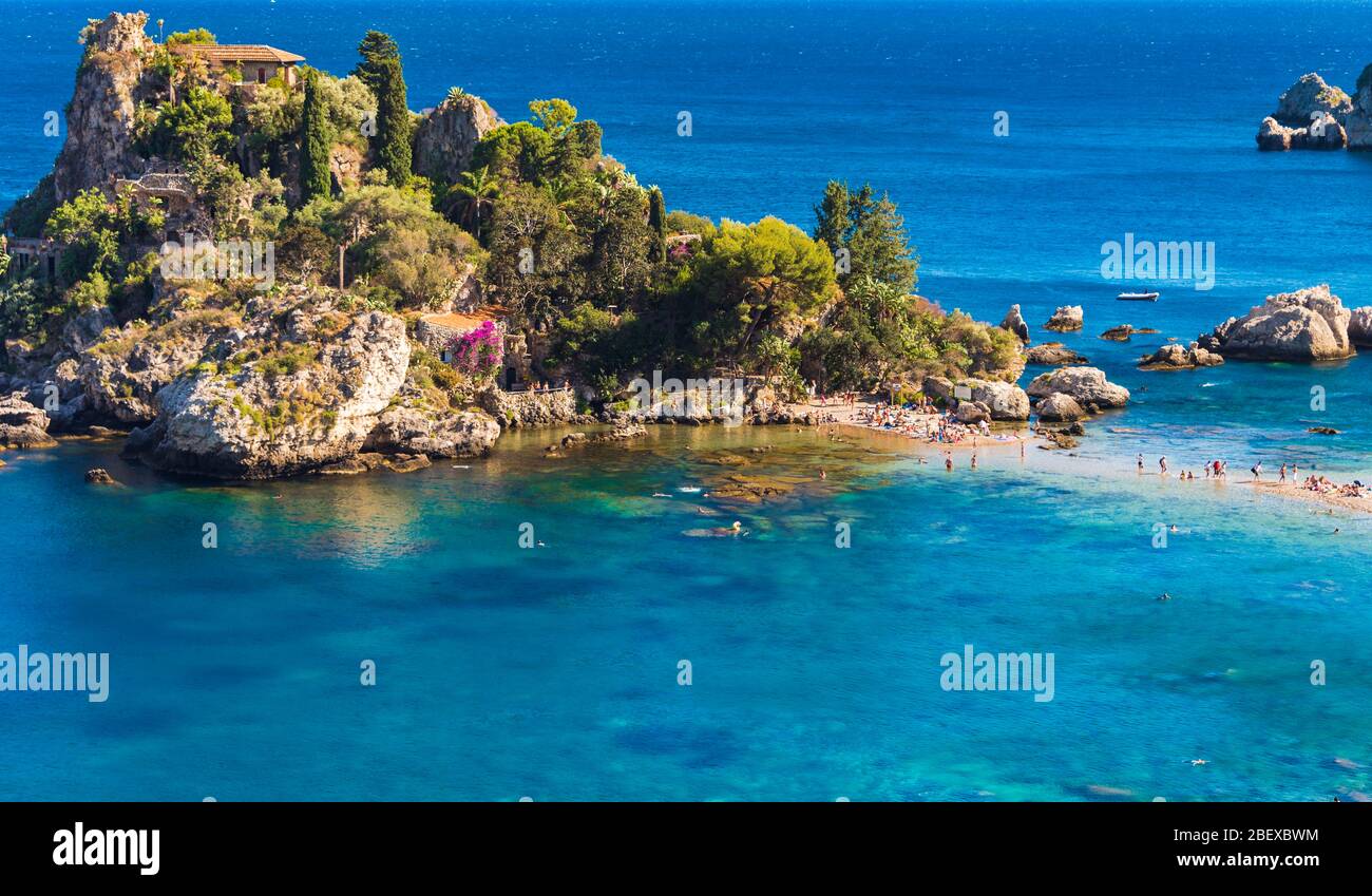 Amazing view of the most beautiful beach in Sicily - Isola Bella, a ...