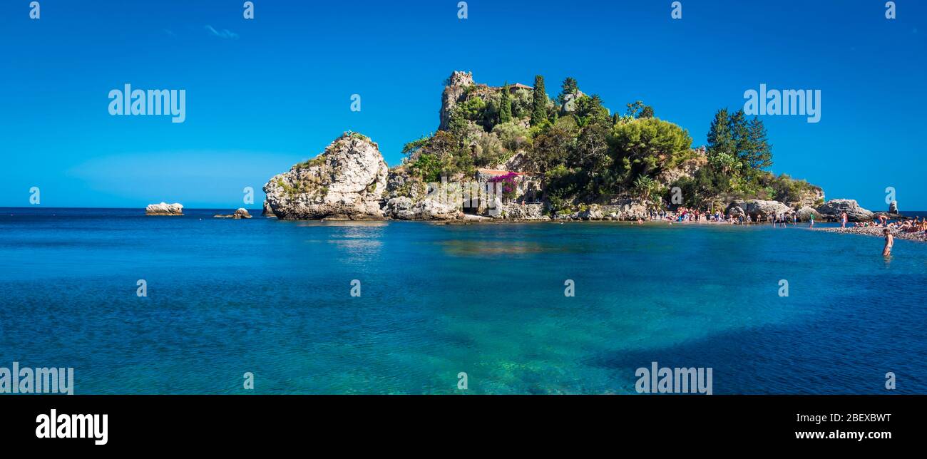 Amazing view of the most beautiful beach in Sicily - Isola Bella, a ...