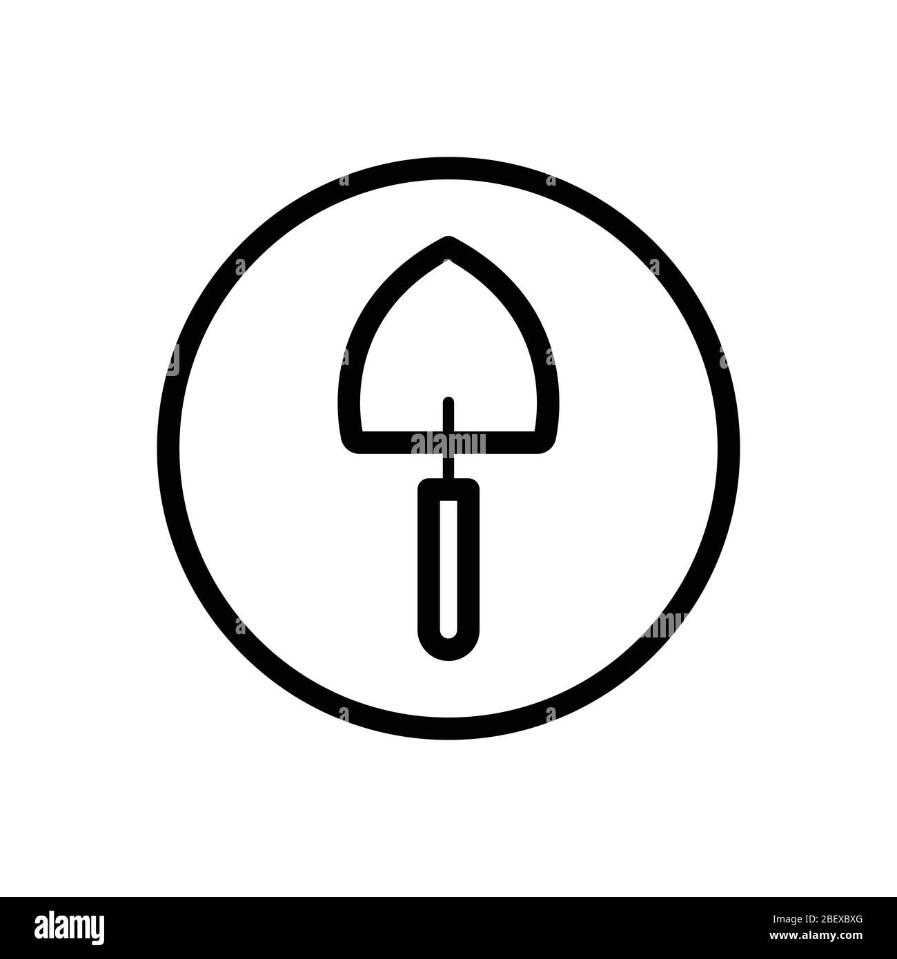 Construction shovel pictogram Black and White Stock Photos & Images - Alamy