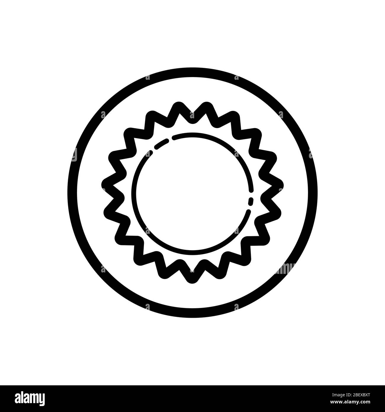 Sun. Outline icon in a circle. Isolated weather vector illustration ...