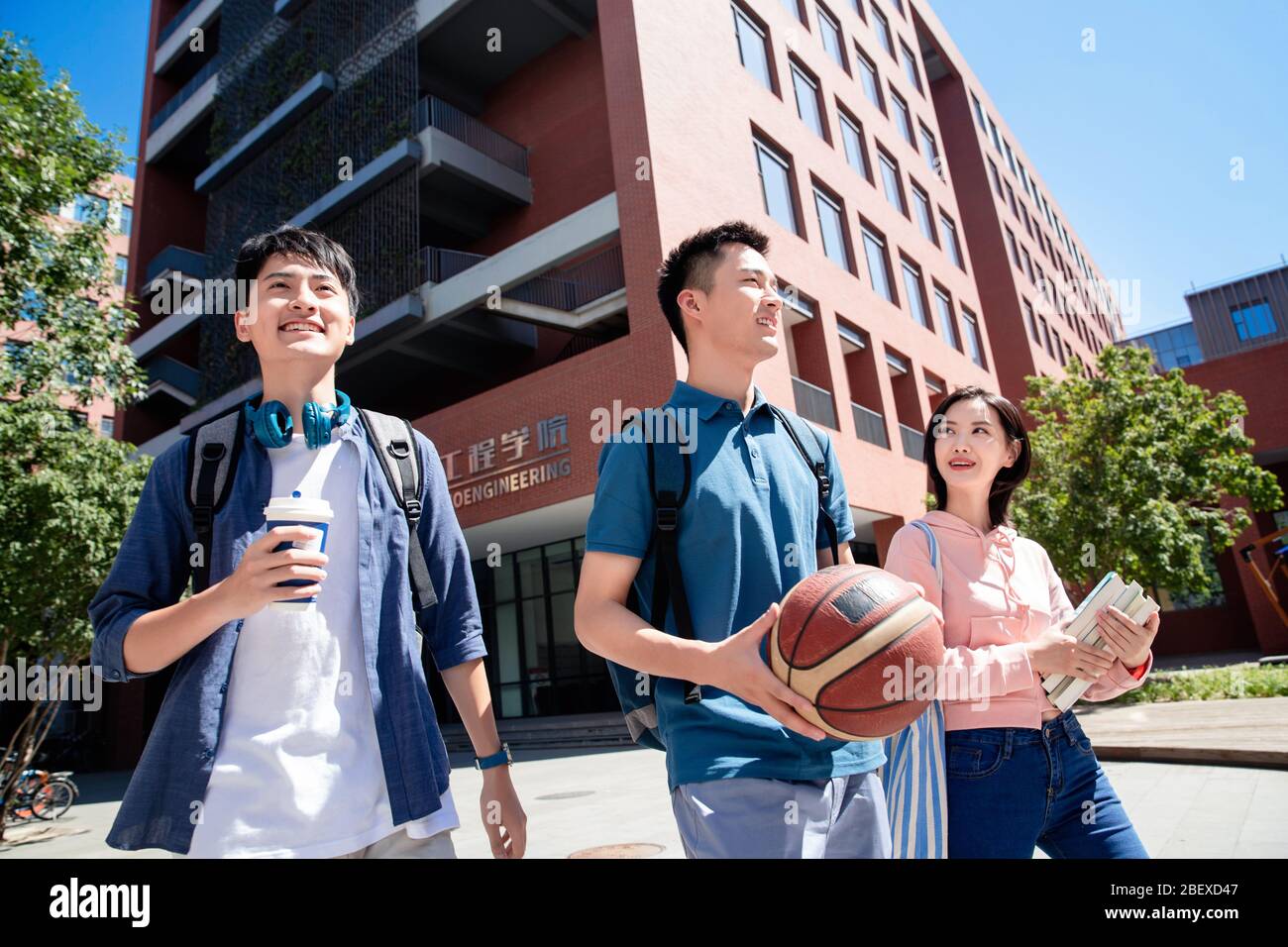 After the class of college students on campus Stock Photo - Alamy