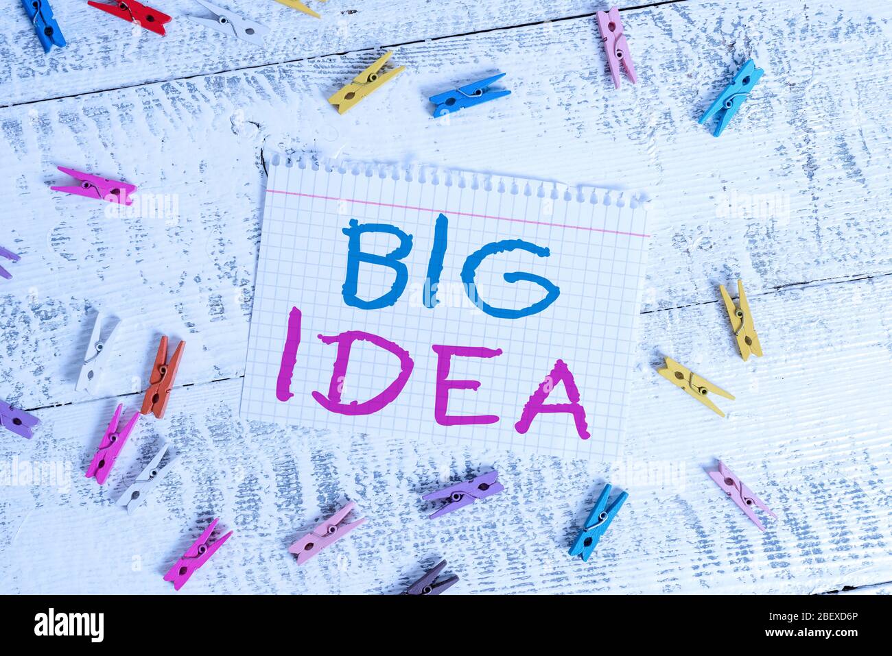 Word writing text Big Idea. Business photo showcasing Having great ...