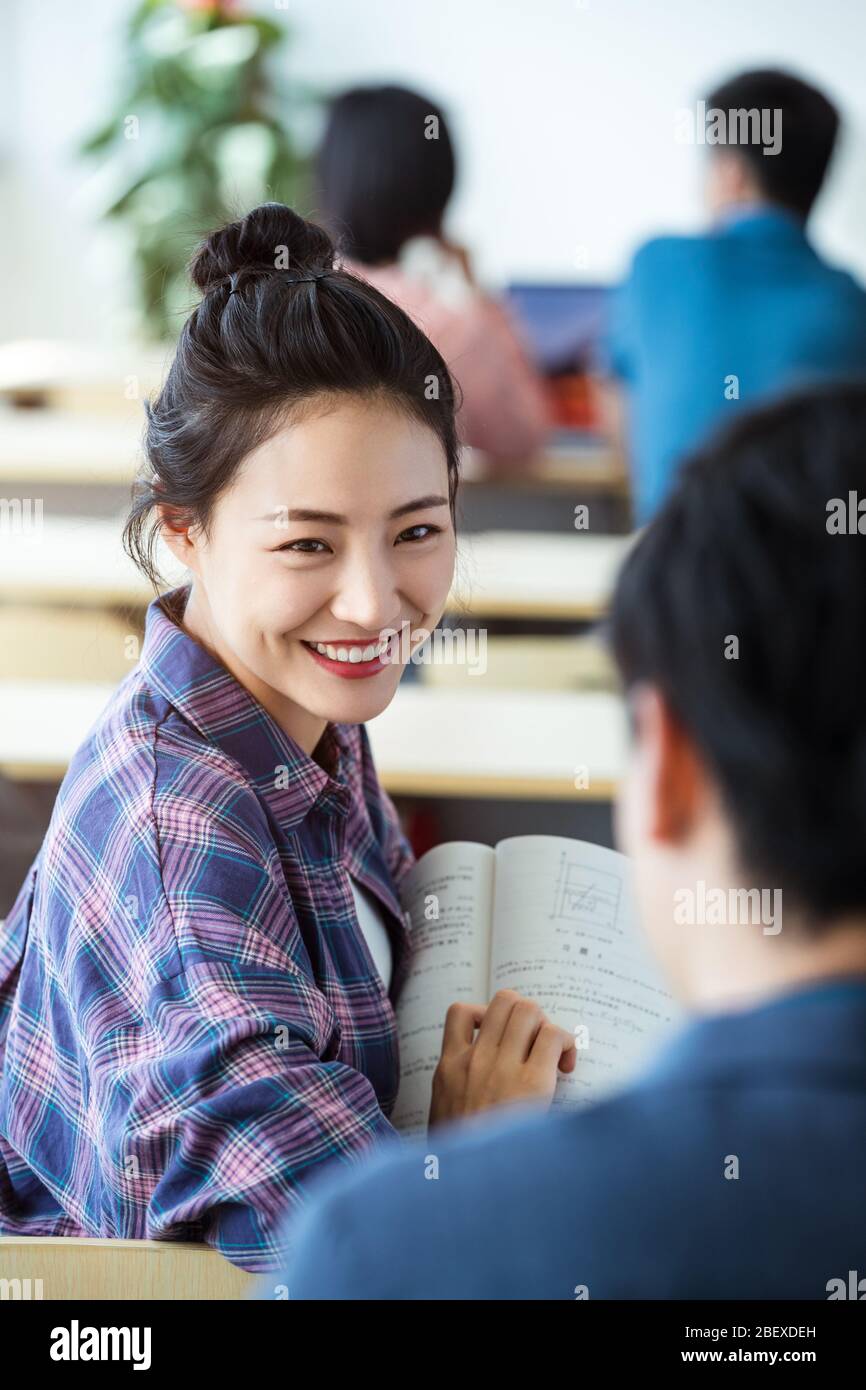 Back in the classroom discussion learning of college students Stock ...