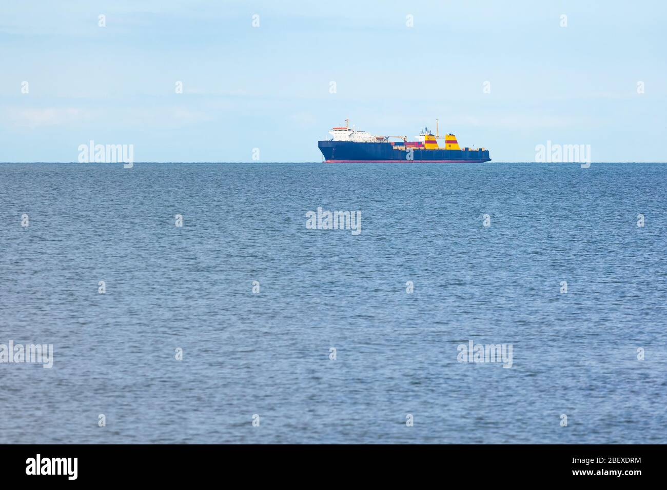Ship on the horizon of the Black Sea, Poti, Georgia Stock Photo - Alamy