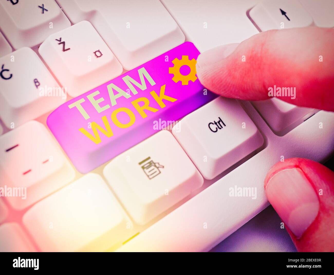 Word writing text Team Work. Business photo showcasing Combined action ...