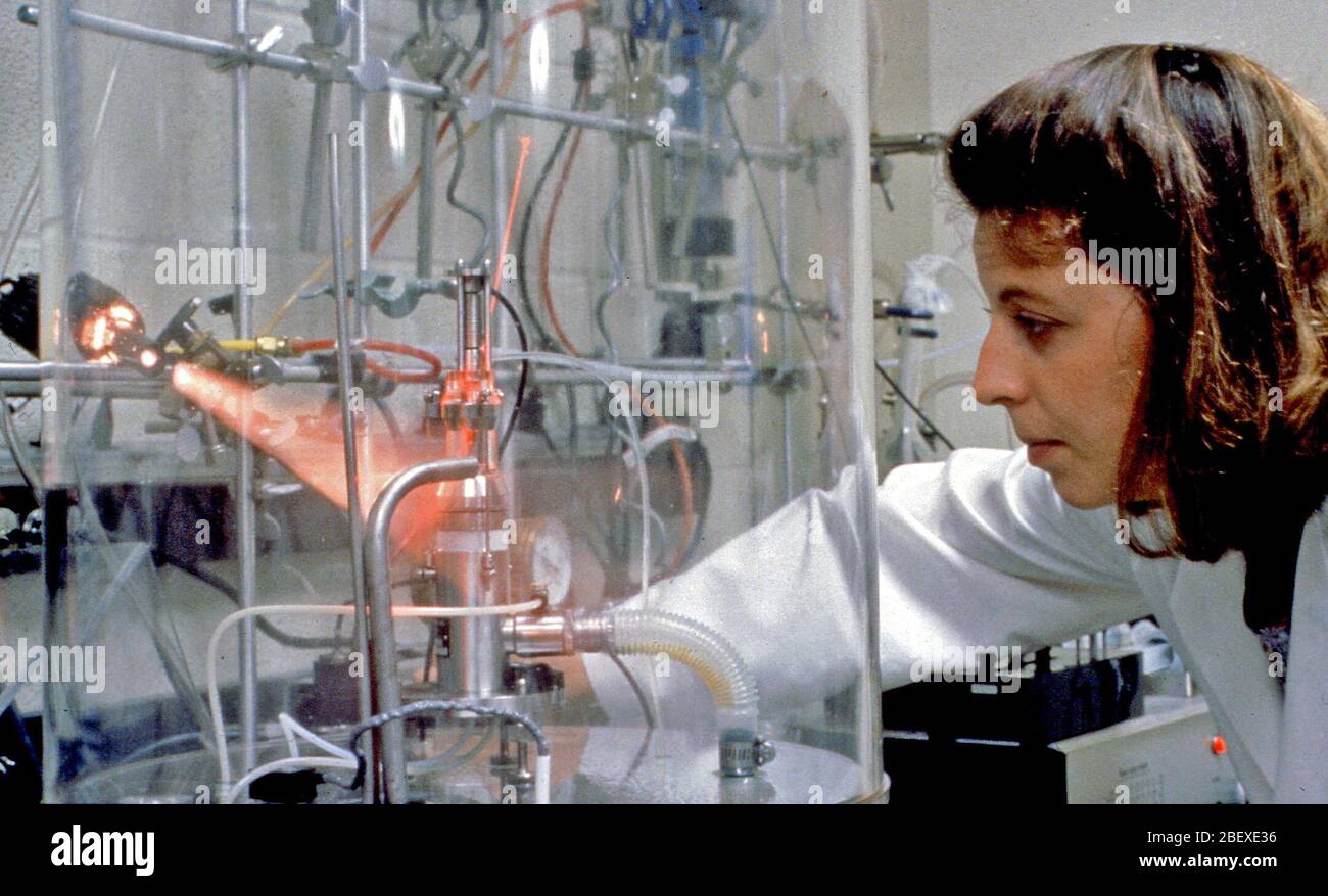 EPA researcher testing inlet efficiencies ca. 1996 Stock Photo - Alamy