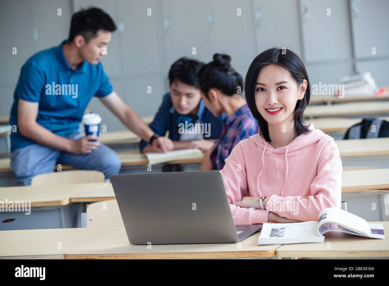 College students' classroom self-study Stock Photo - Alamy