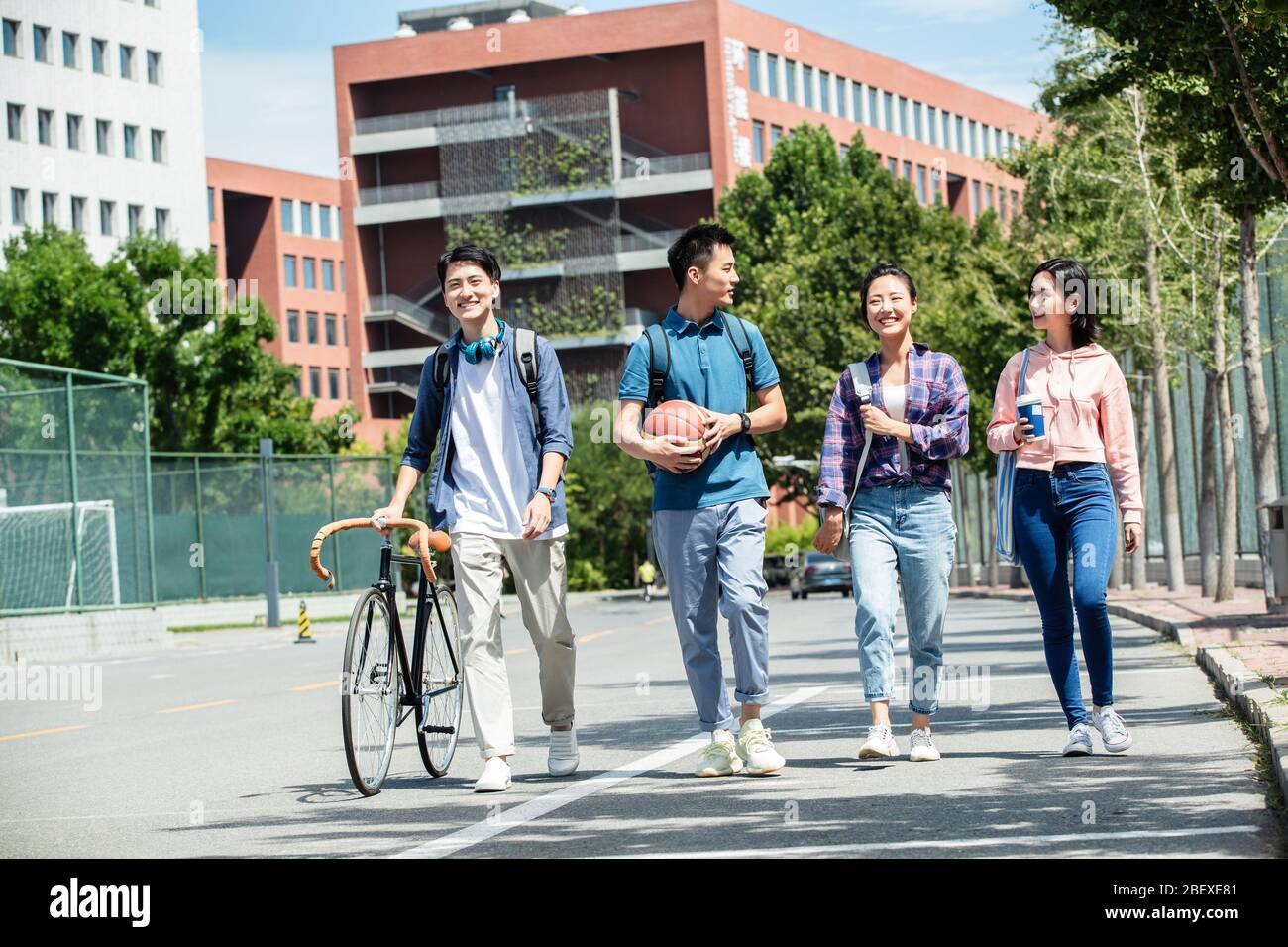 Indian college students walking hi-res stock photography and images - Alamy