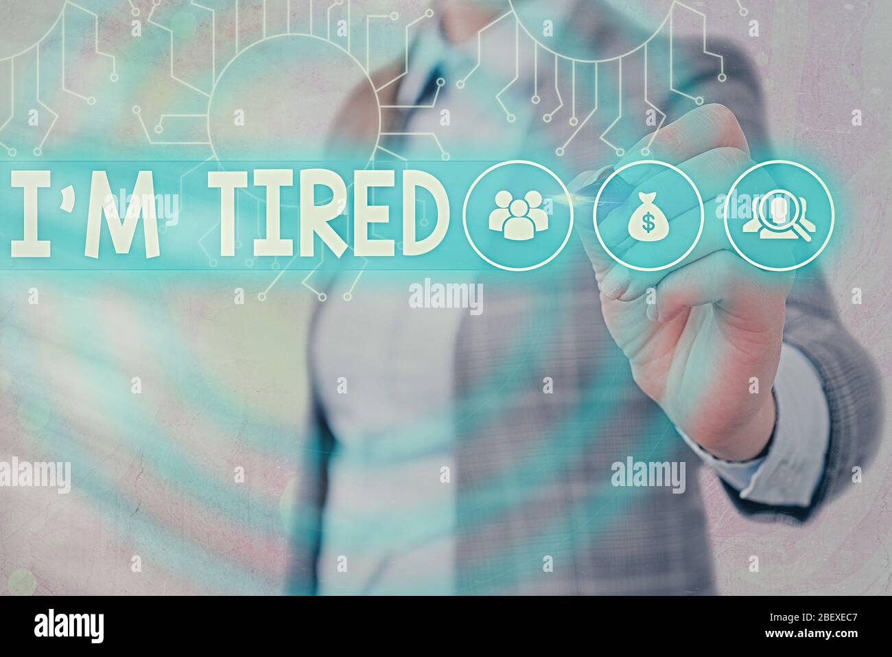 Word writing text I M Tired. Business photo showcasing drained of ...