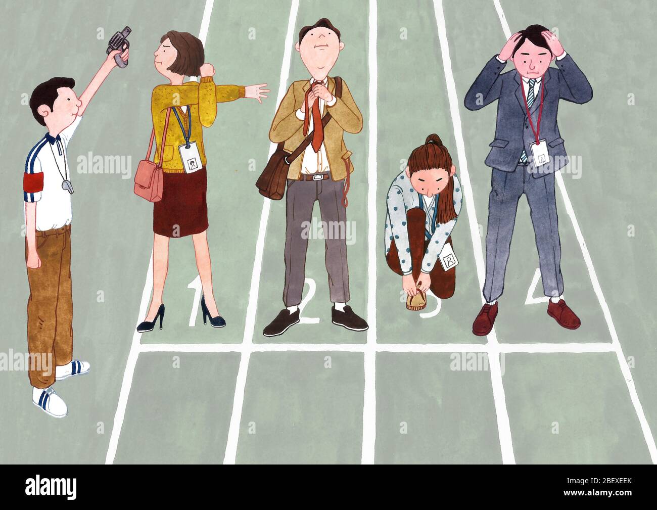 Fair competition concept illustration. Good competition in many fields ...