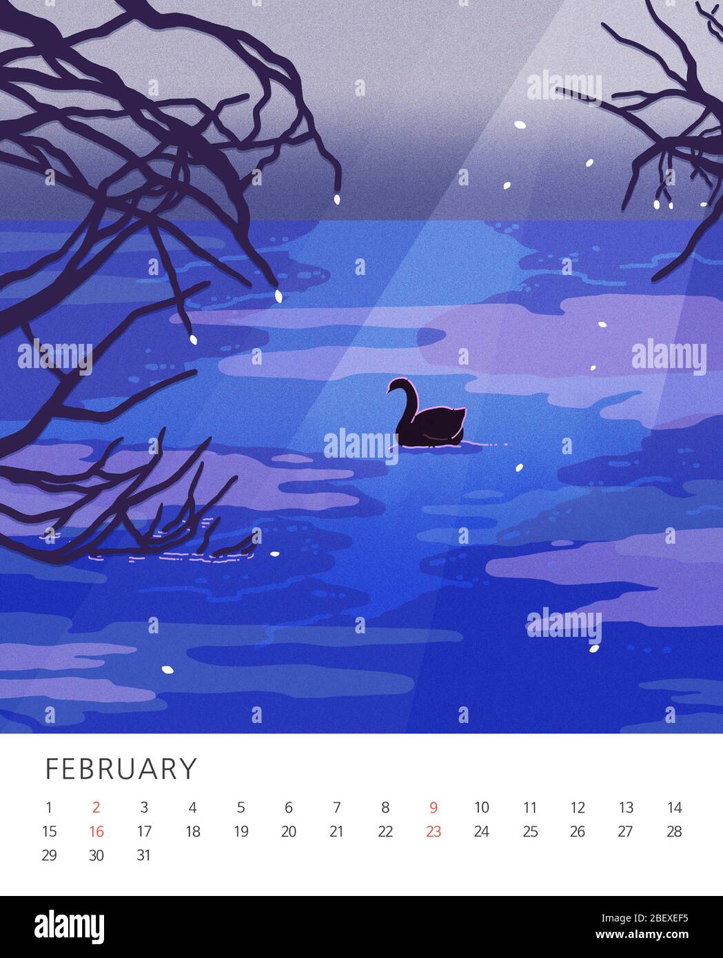 Swan calendar Stock Vector Images - Alamy